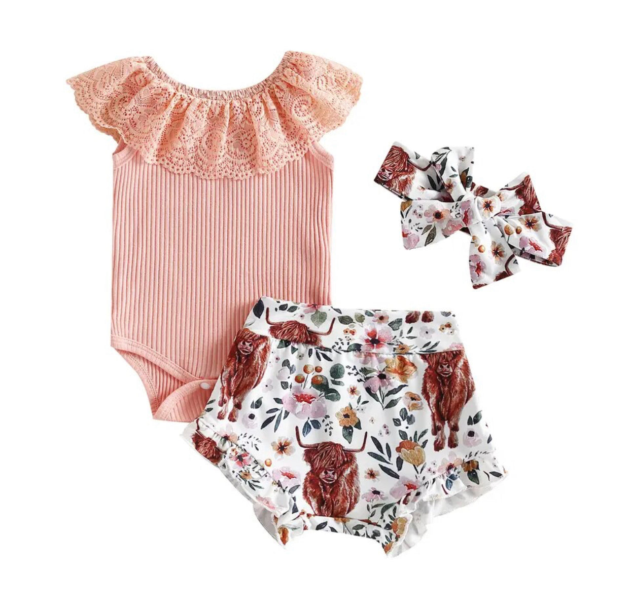 Pink Highlander 3pc – Rhinestones n Rodeo